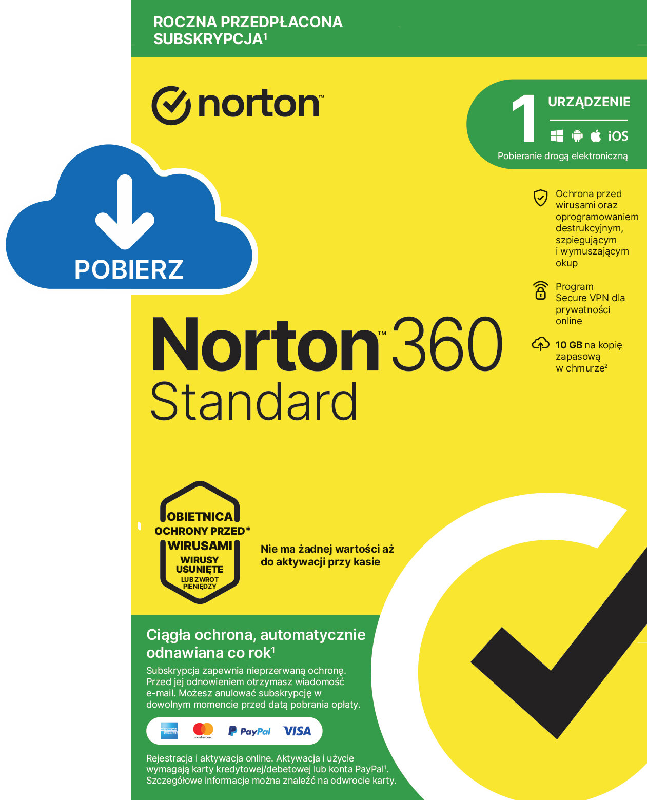 NORTON 360 Standard 10GB 1 URZ DZENIE 1 ROK Kod aktywacyjny Antywirus niskie ceny i opinie w Media Expert