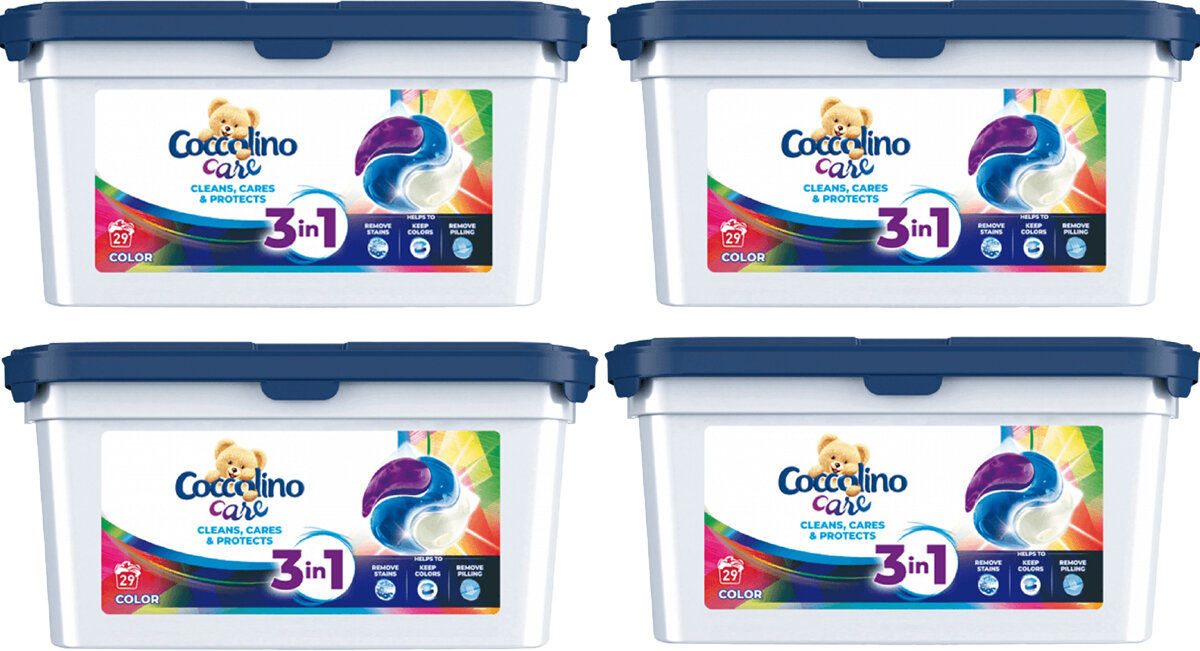 COCCOLINO Care 3 in 1 Color - 116 szt. Kapsułki do prania - niskie ceny ...